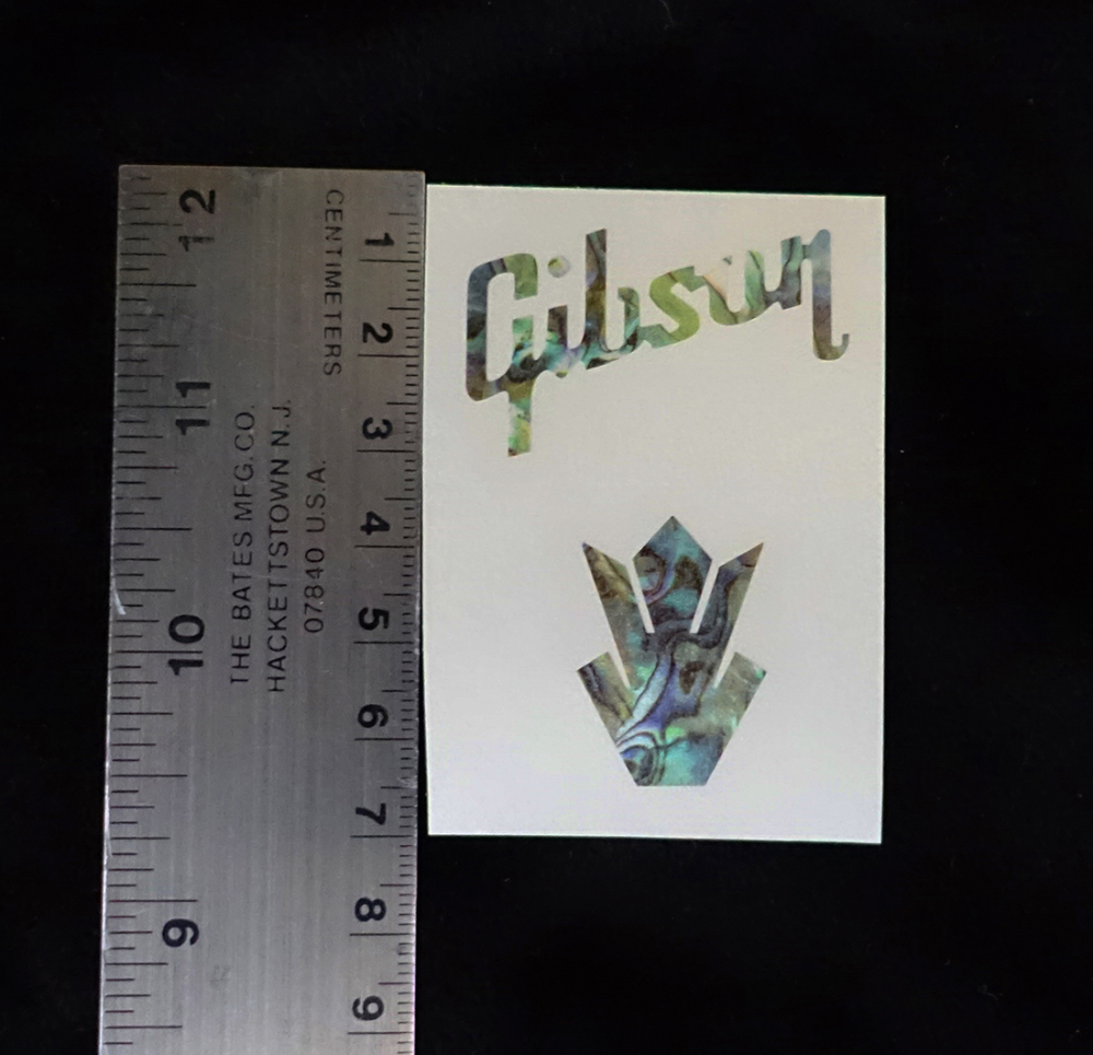 Creative-Cuts Inlays: Gibson Logo & Crown Headstock Logo GREEN ABALONE
