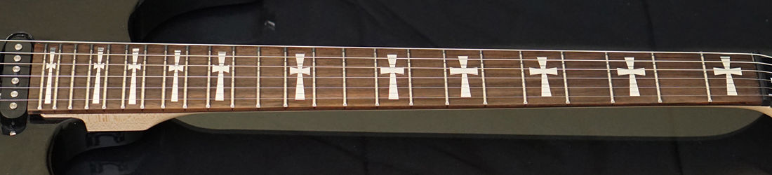 Creative-Cuts Inlays: Tony Iommi G400 Cross Guitar Inlay Stickers CHROME