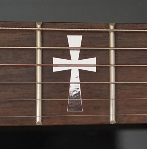 Creative-Cuts Inlays: Tony Iommi G400 Cross Guitar Inlay Stickers CHROME