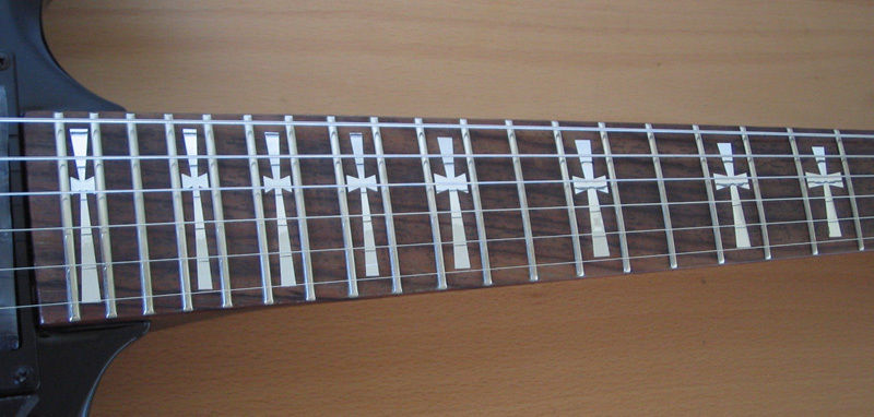 Creative-Cuts Inlays: Tony Iommi G400 Cross Guitar Inlay Stickers CHROME
