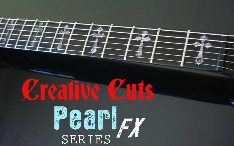 Creative Cuts Inlays: Diamond Cross Guitar Inlay Stickers ABALONE